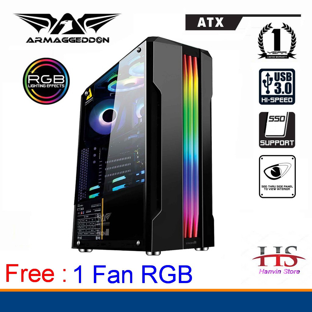 Jual CASING GAMING ARMAGGEDDON TRON III (T3) + FAN RGB | Shopee Indonesia