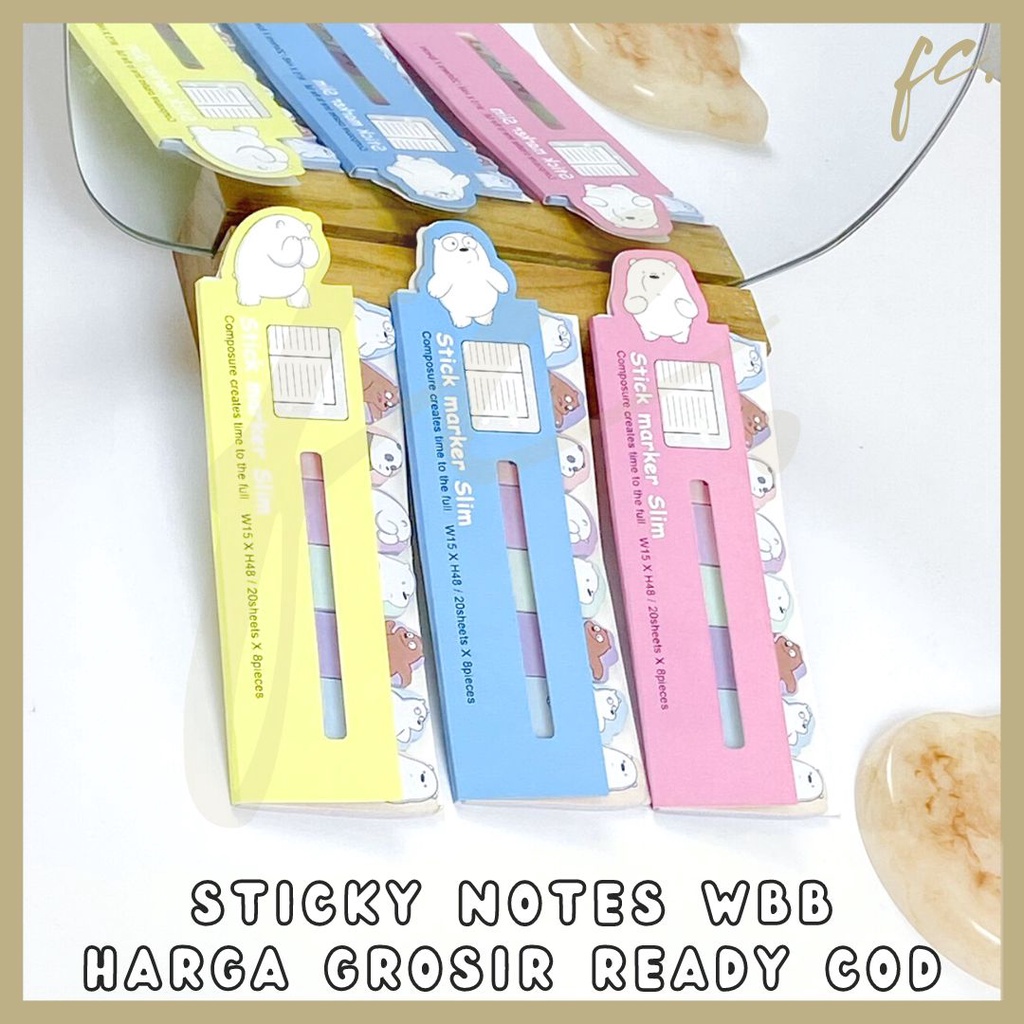 Jual Sticky Notes / Memo Stick Marker Slim Pembatas Buku WBB We Bare ...