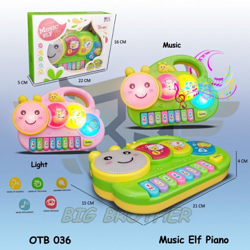 Jual Mainan anak bayi balita music ELF caterpillar Piano musik play ...