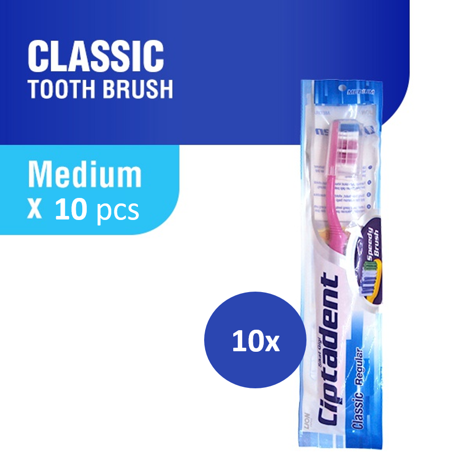 Jual Ciptadent Toothbrush Classic Regular Medium 10 Pcs | Shopee Indonesia