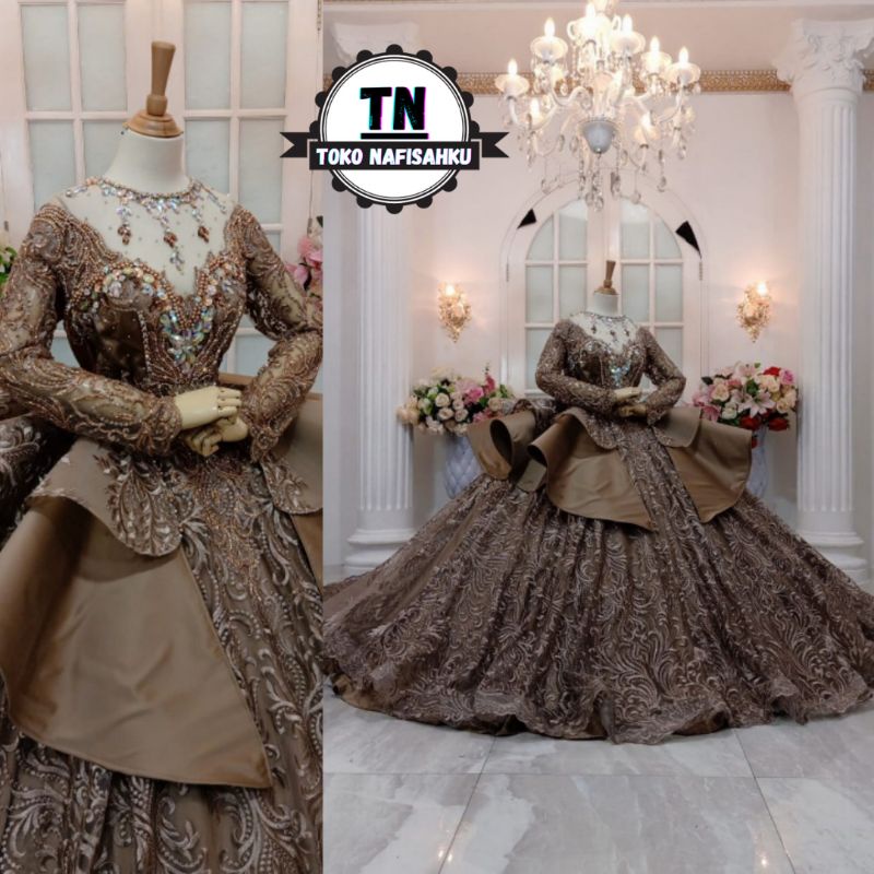 Jual GAUN PENGANTIN MEWAH TERBARU | DRESS PENGANTIN PAYET MEWAH ...
