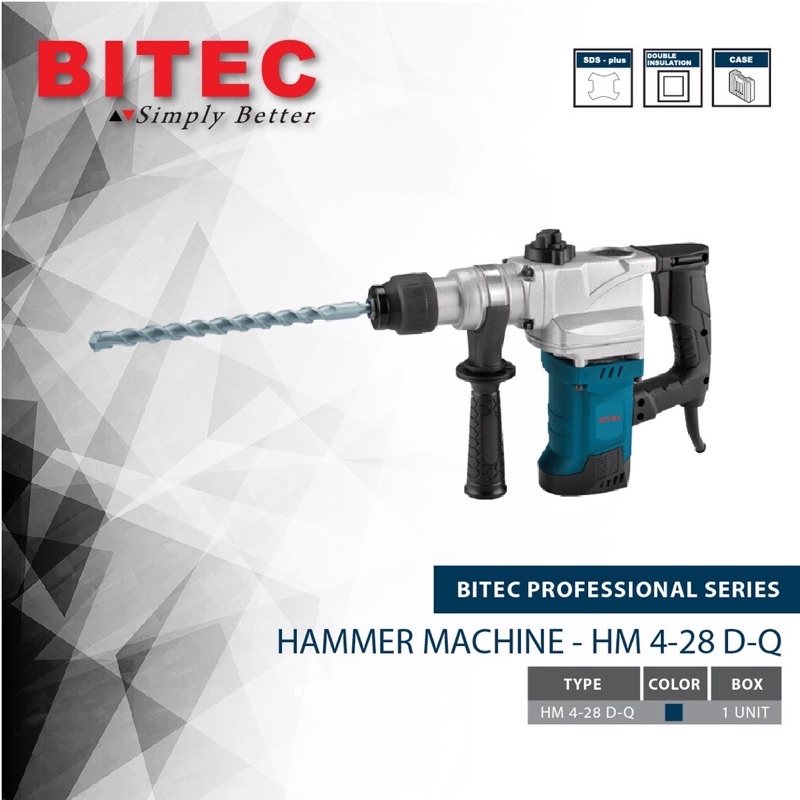 Jual Mesin Bor Beton / Rotary Hammer Bitec HM 4-28 D / Mesin Pemecah Beton / Mesin Bobok Tembok ...