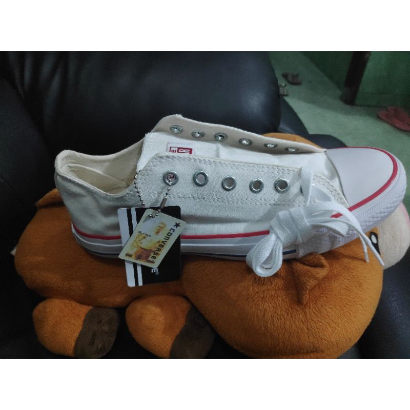 Jual Converse all star low putih list merah biru (grade ori , premium ...