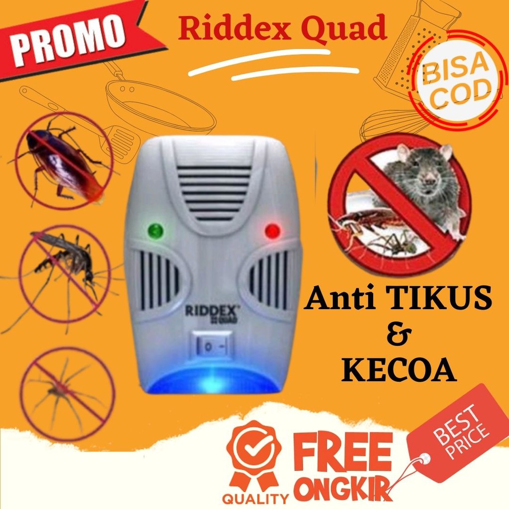 Jual Pengusir Tikus Kecoa Nyamuk Pest Repelling Aid Riddex Quad ...