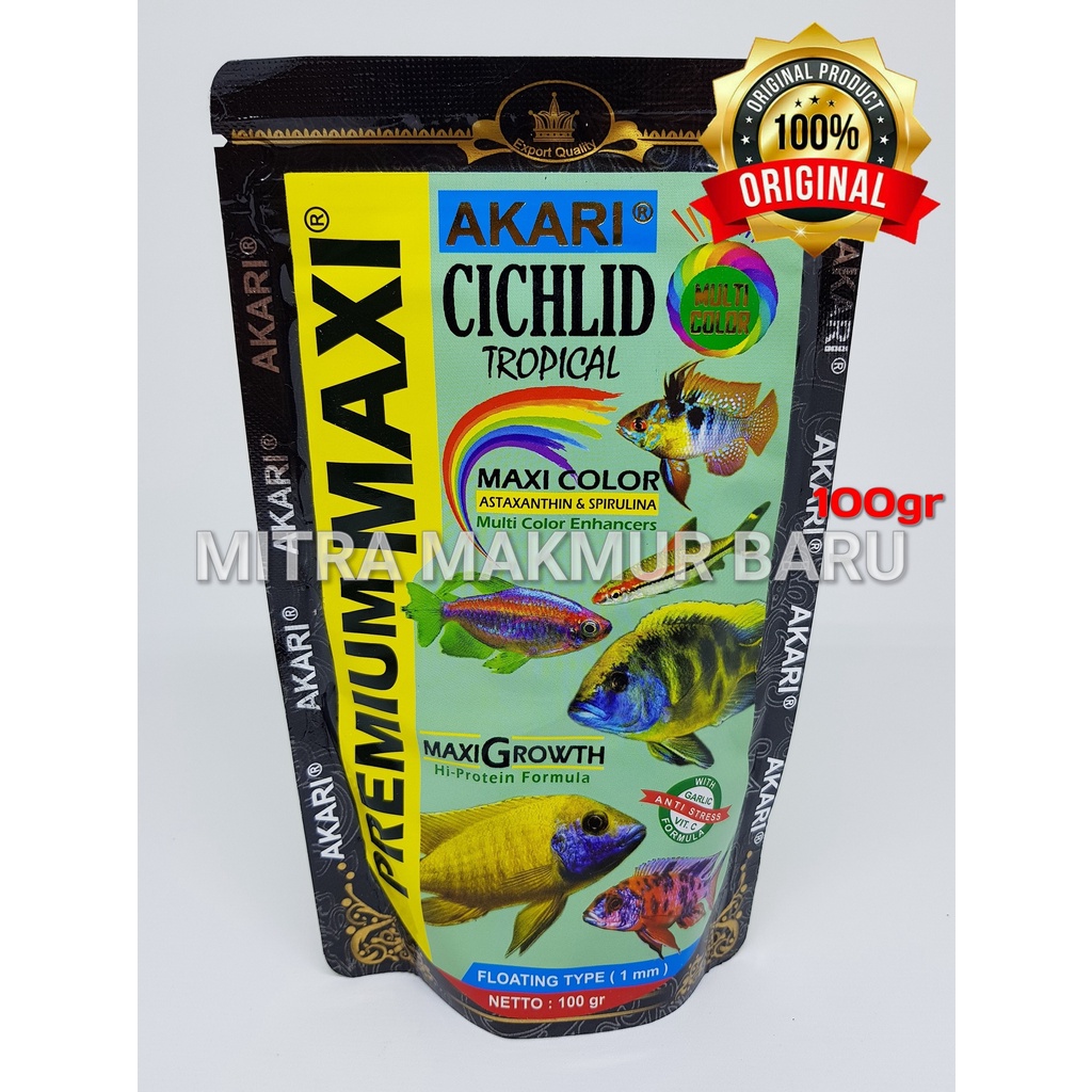 Jual Pelet AKARI CICHLID PREMIUM MAXI 100gr Pakan CICHLID AKARI PREMIUM MAXI 100 gr Pelet Ikan ...