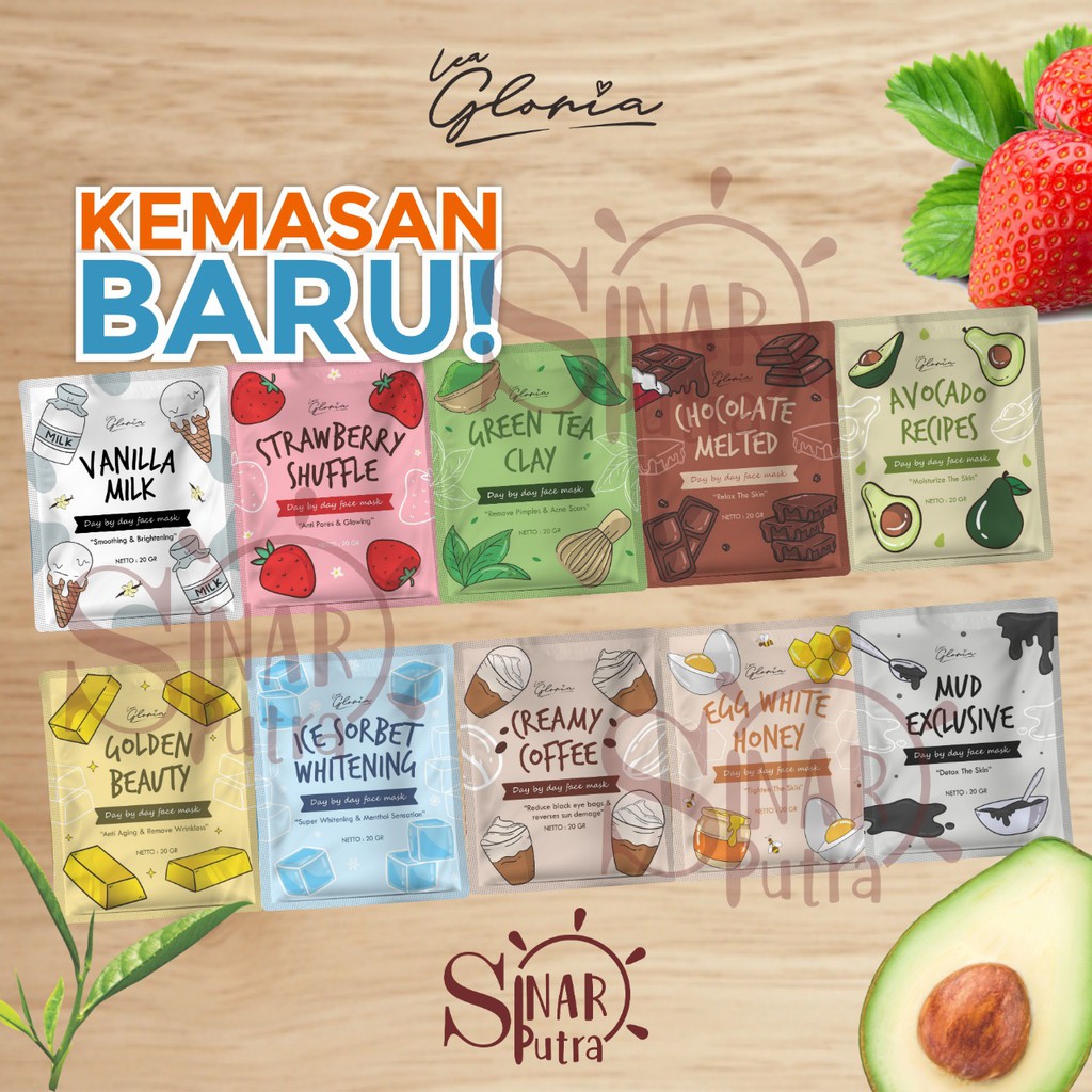 Jual [UKURAN KECIL 20gr] Masker By Lea Gloria - Masker Bubuk Face Mask Organik & Non Organik ...