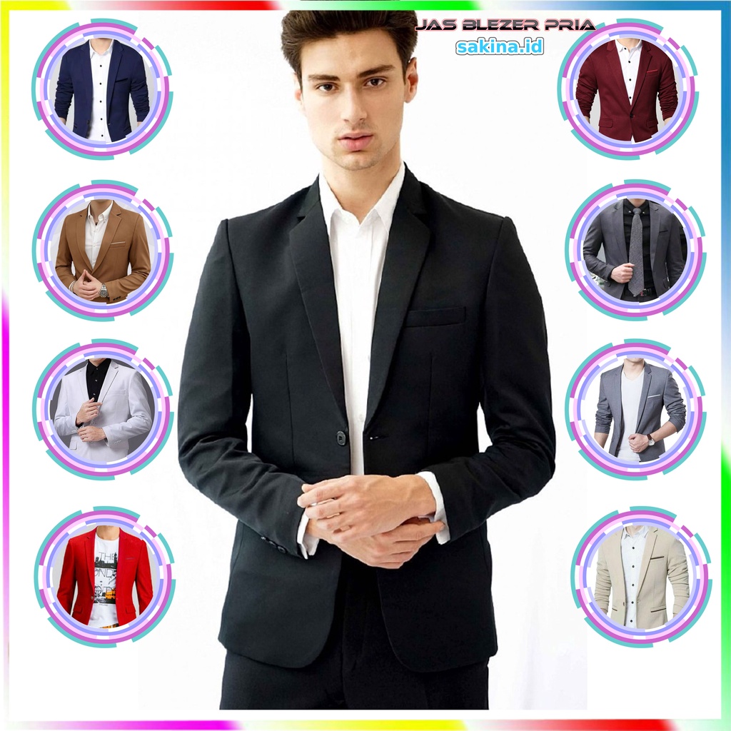 Jual Jas Blazer Pria Premium Jumbo Remaja Dewasa Polos List Formal Masa Kini - jas pria murah ...