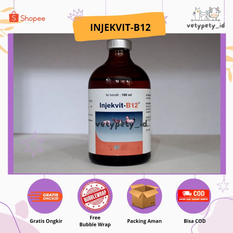 Jual INJEKVIT B12 - Obat Hewan Suplemen Vitamin B12 | Shopee Indonesia