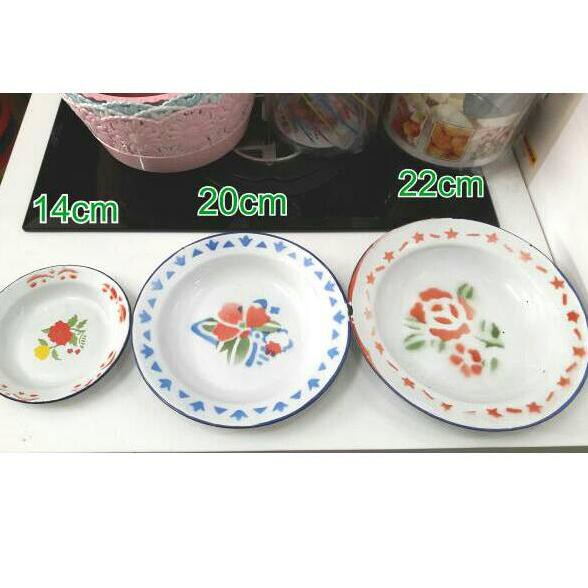 Jual Piring Seng WARNA TEBAL 14cm 20cm 22cm / Enamel/Jadul | Shopee ...