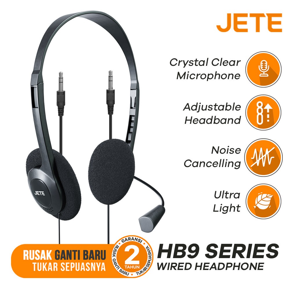 Jual Headset Microphone JETE HB9 Noise Cancelling - Garansi 2 Tahun ...