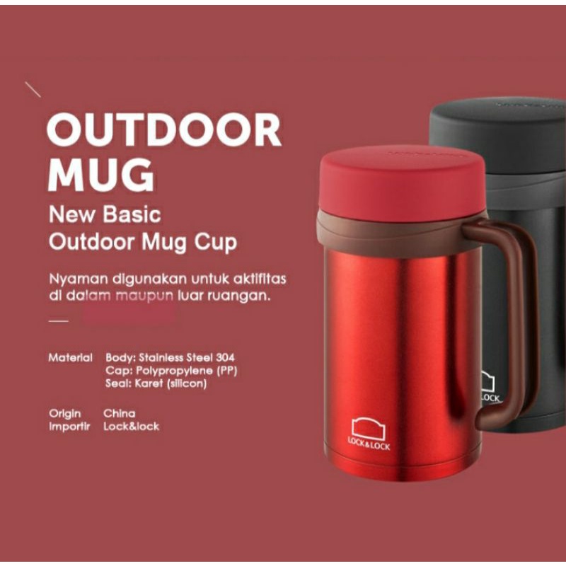 Jual Lock&Lock Tumbler Mug Termos Kopi Panas dan Dingin Merah dan Hitam ...