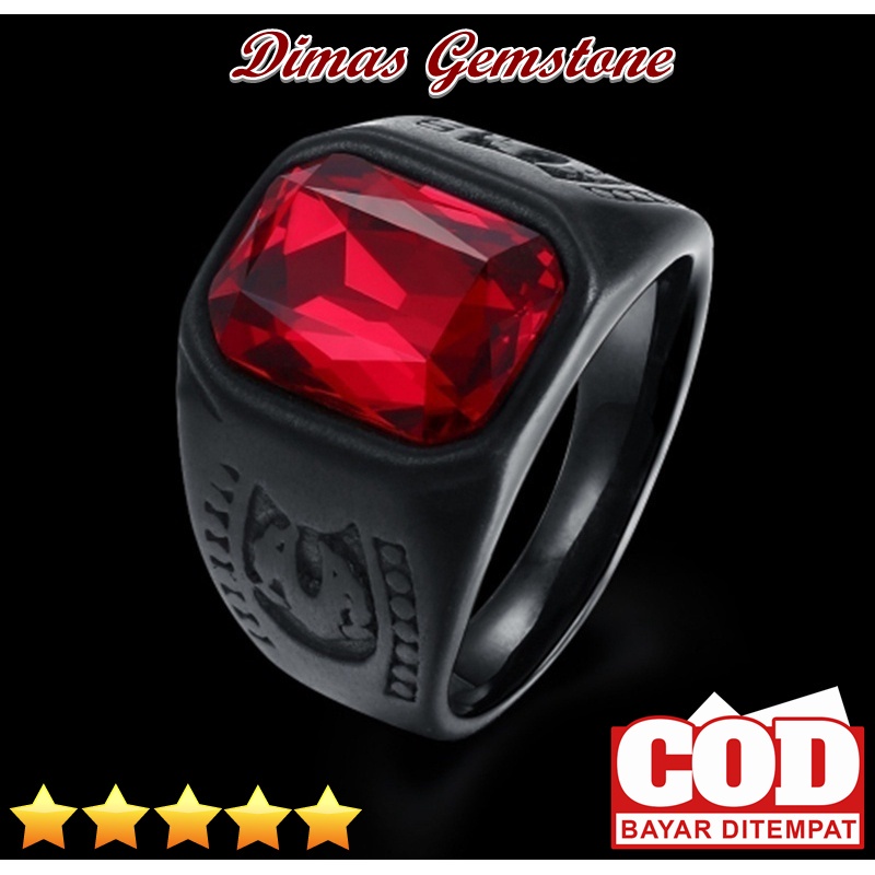 Jual Cincin Merah Siam Rubi Kotak Kating Hitam Baja Titanium Wanita ... Jual Cincin Merah Siam Rubi Kotak Kating Hitam Baja Titanium Wanita ...