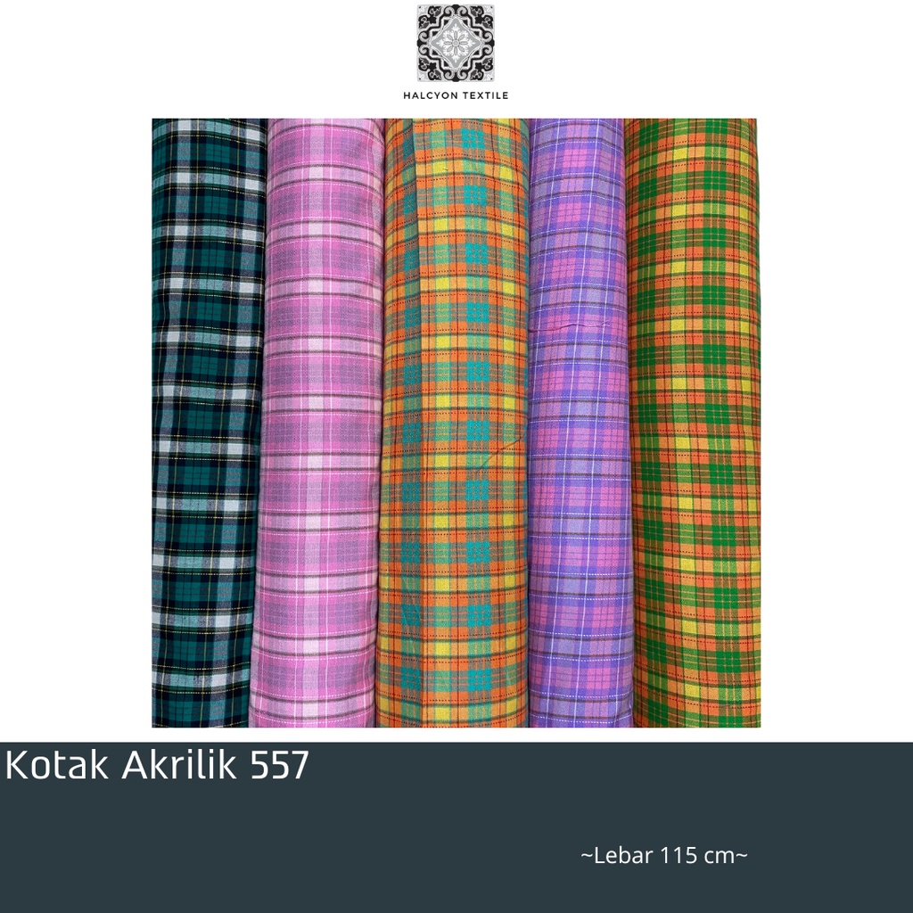 Jual Kain Katun Akrilik Motif Kotak-Kotak 557 Lebar 115cm | Shopee ...