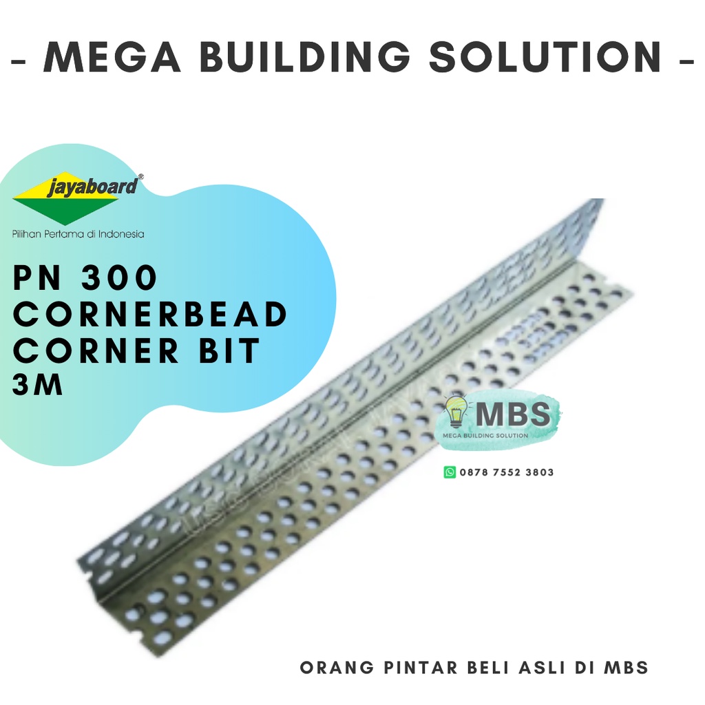 Jual Jaya Cornerbead 3m PN300 Corner Bit Sudut Partisi Gipsum Jayaboard ...