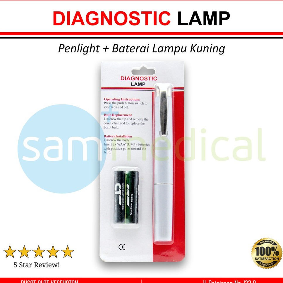 Jual Penlight + Baterai / Diagnostic Lamp - Lampu Kuning Indonesia|Shopee Indonesia