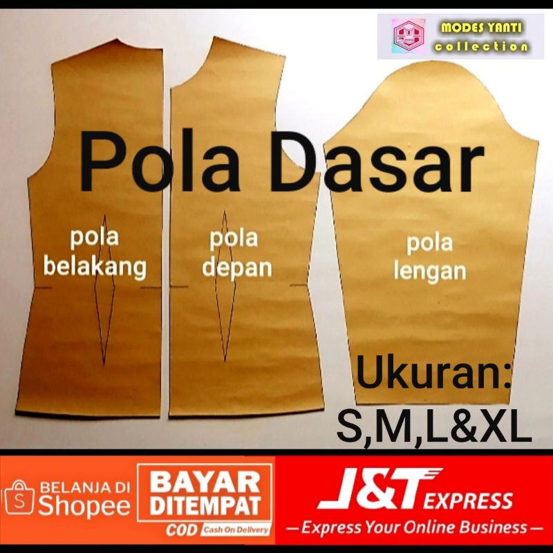 Jual set 4 ukuran pola instan pola dasar wanita ( S, M, L & XL ) Indonesia|Shopee Indonesia