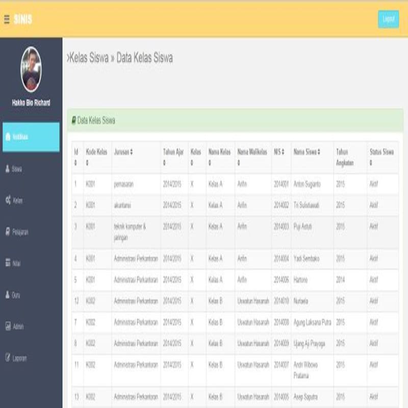 Jual Sistem Informasi Nilai siswa Menggunakan PHP Mysql dan bootstrap | Shopee Indonesia