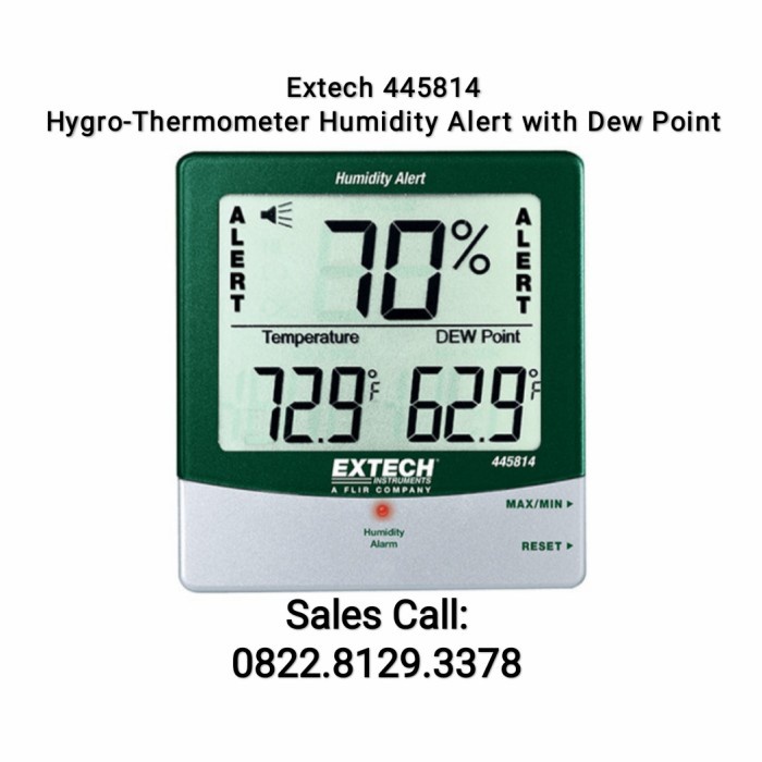Jual Extech 445814 - Hygro thermometer Humidity Alert with Dew Point ...
