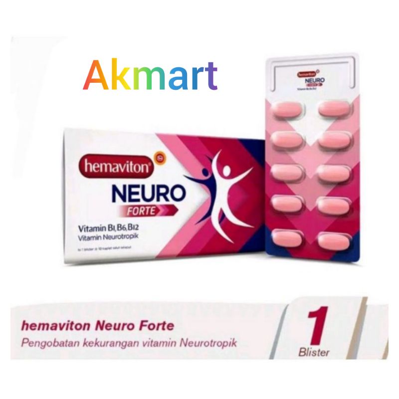 Jual HEMAVITON Neuro Forte 1 strip 10 Kaplet vitamin neurobion ...
