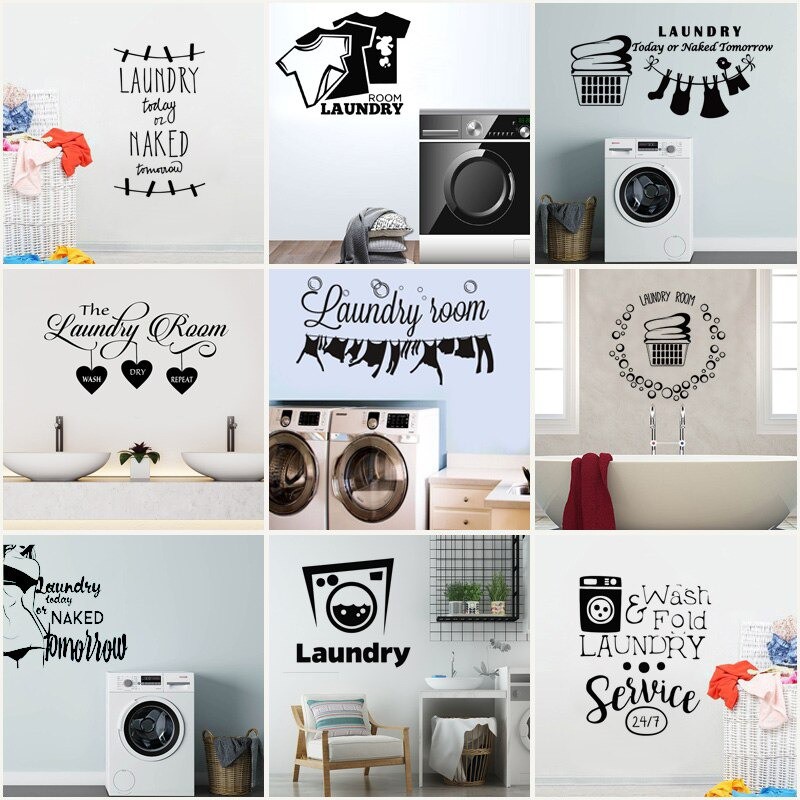 Jual Wall Cutting Sticker Stiker Kaca Pajangan Hiasan Dinding Laundry ...