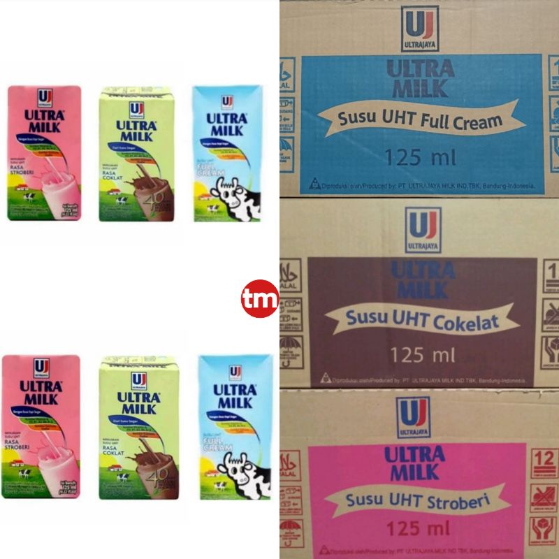 Jual Susu Ultra Uht 125 ml rasa coklat strawberry full cream | Shopee Indonesia