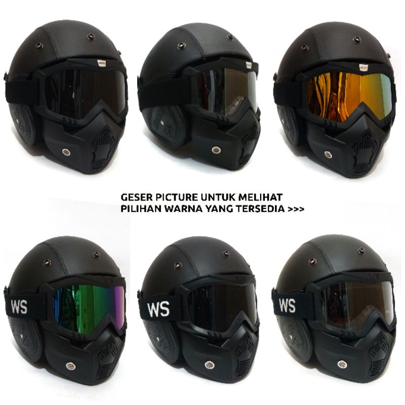 Jual Helm Bogo Google Mask Kacamata Google Masker Matrix Helm Komplit ...