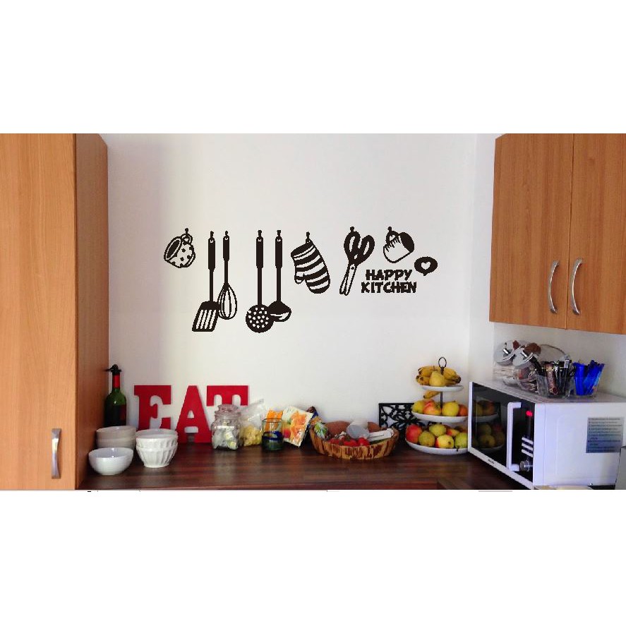 Jual Cutting Sticker Happy Kitchen Wallstiker Hiasan Dinding Dapur ...