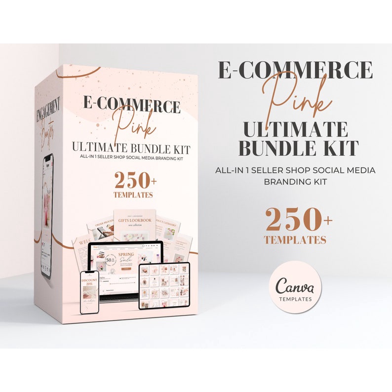 Jual 250+ Template Canva Corak Pink Gold (E-Commerce Toolkit) | Shopee Indonesia