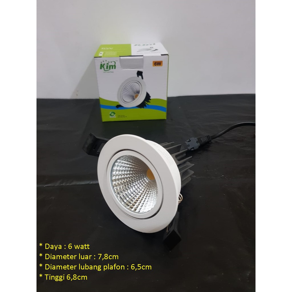 Jual Lampu Downlight LED COB Ceiling light 6 watt Round ( KIM-NS-002 ) | Shopee Indonesia