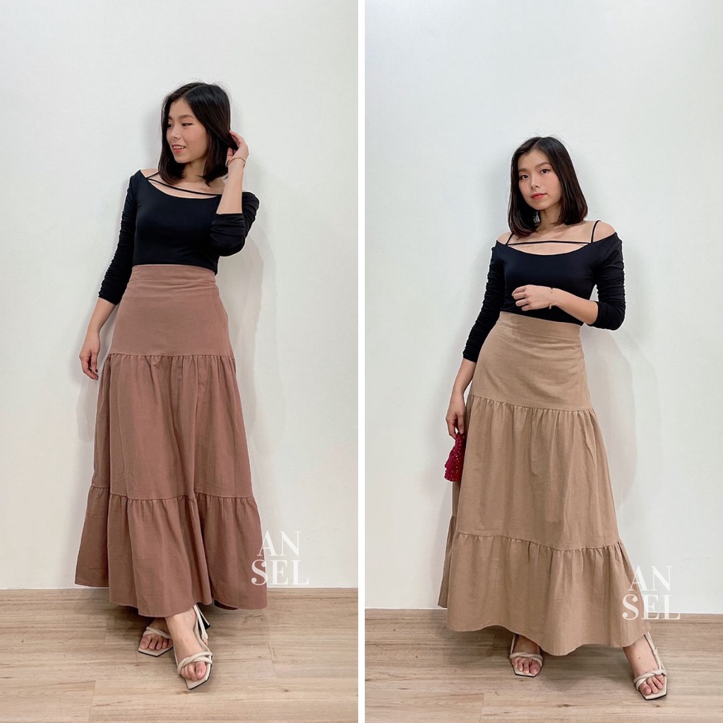 Jual ROK REMPLE PANJANG - Rok Panjang wanita kekinian - RUFFLE SKIRT ...