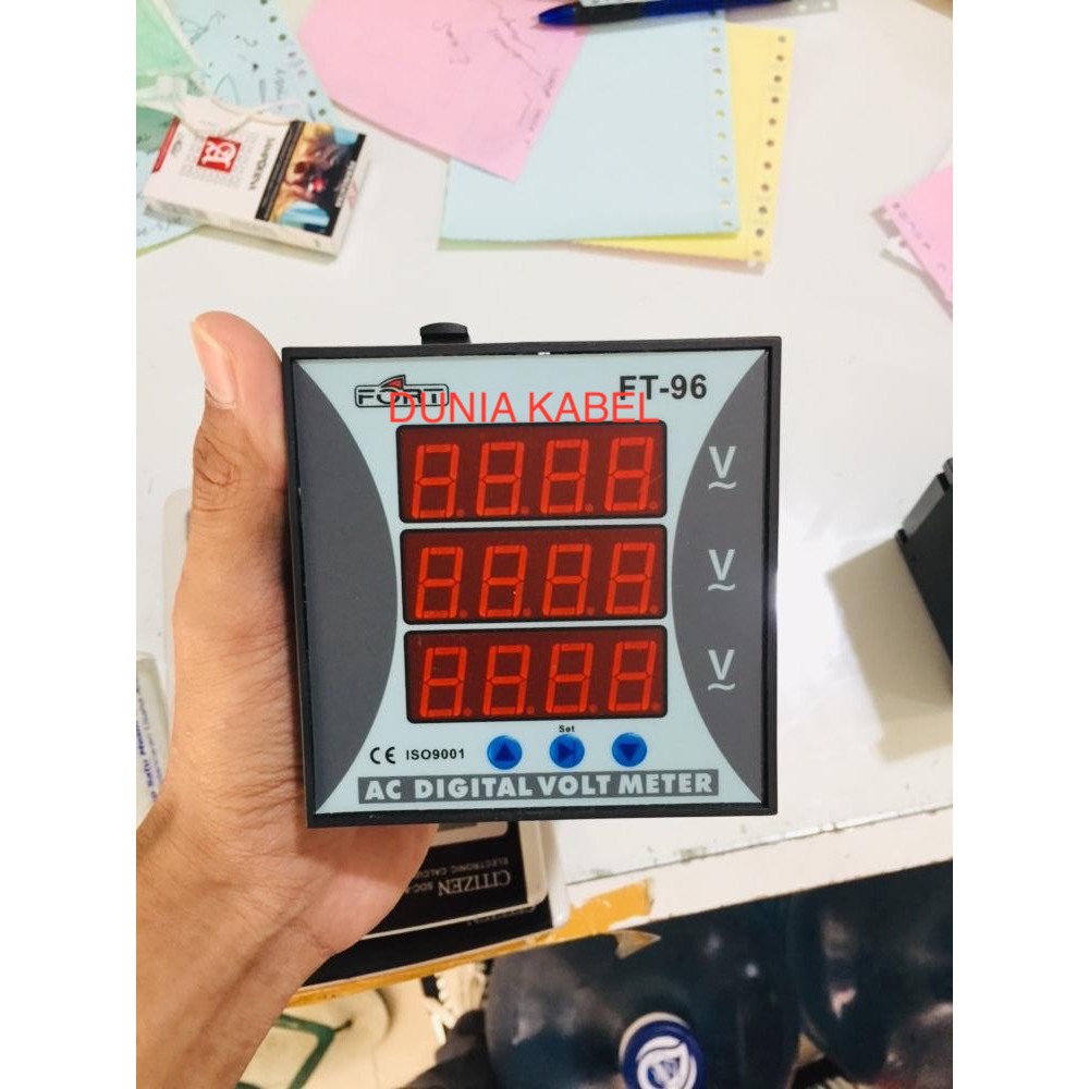 Jual Voltmeter Volt Meter Digital Fort 3 Display 3 Phase | Shopee Indonesia