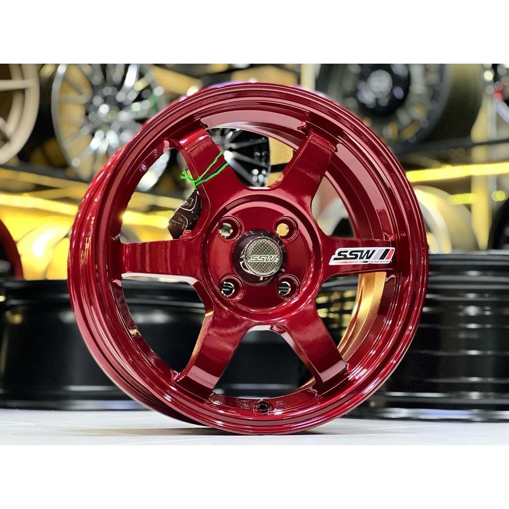 Jual velg yaris SSW S205 TE37 RING 15x6.5 PCD 4x100 ET 40 RED velg ...