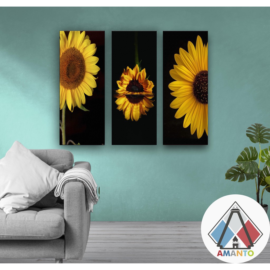 Jual HIASAN DINDING BUNGA POSTER KAYU BUNGA MATAHARI HIASAN DINDING ...