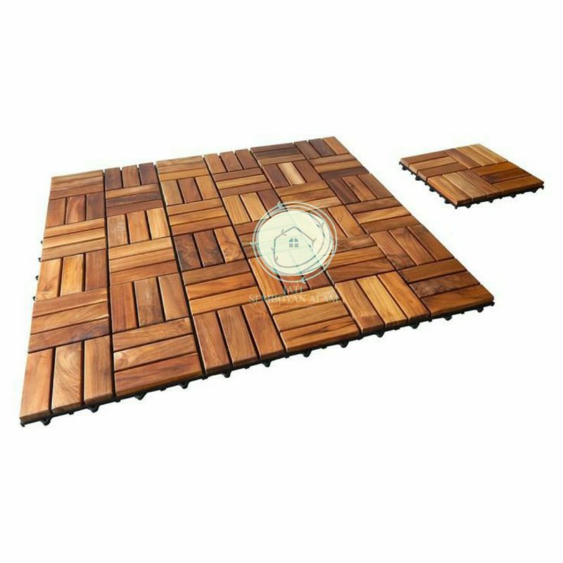 Jual Lantai kayu _ Parquet Kayu _ Ubin Kayu Jati _ Decking Tile Kayu ...