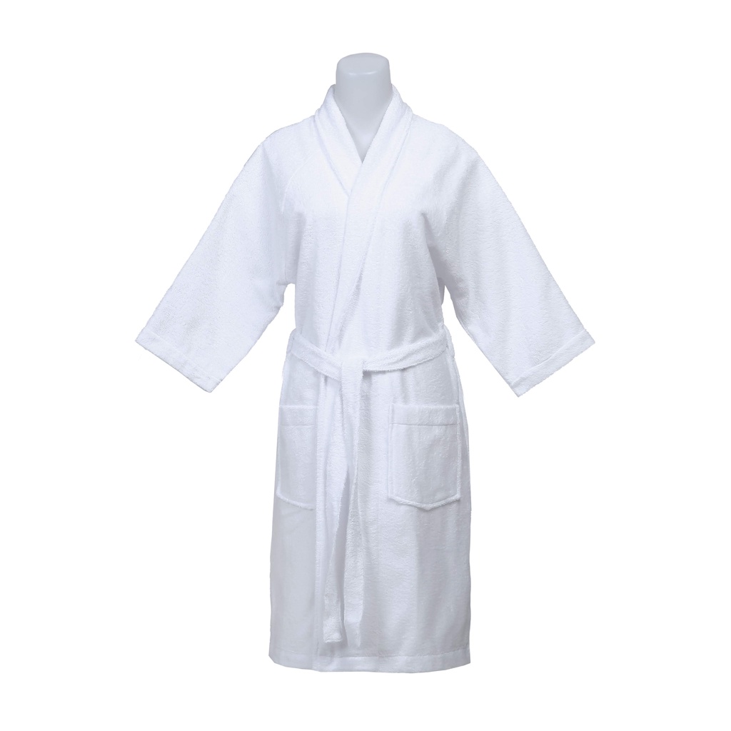 Jual Handuk Kimono Mandi Bathrobe Dewasa Pria Wanita Putih Polos Cotton ...