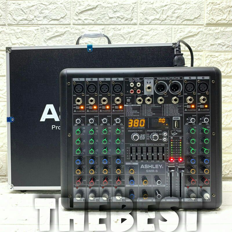 Jual Mixer Ashley SMR 6 Original 6 Channel Bluetooth - USB | Shopee Indonesia
