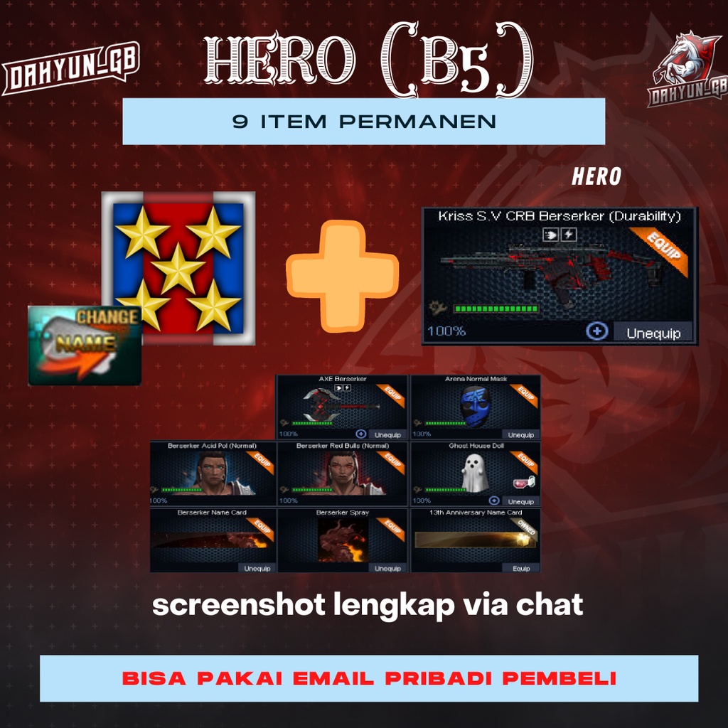 Jual BINTANG 5 (HERO) AKUN PB / CHAR POINT BLANK FULL TITLE (POINTBLANK ZEPETTO) | Shopee Indonesia
