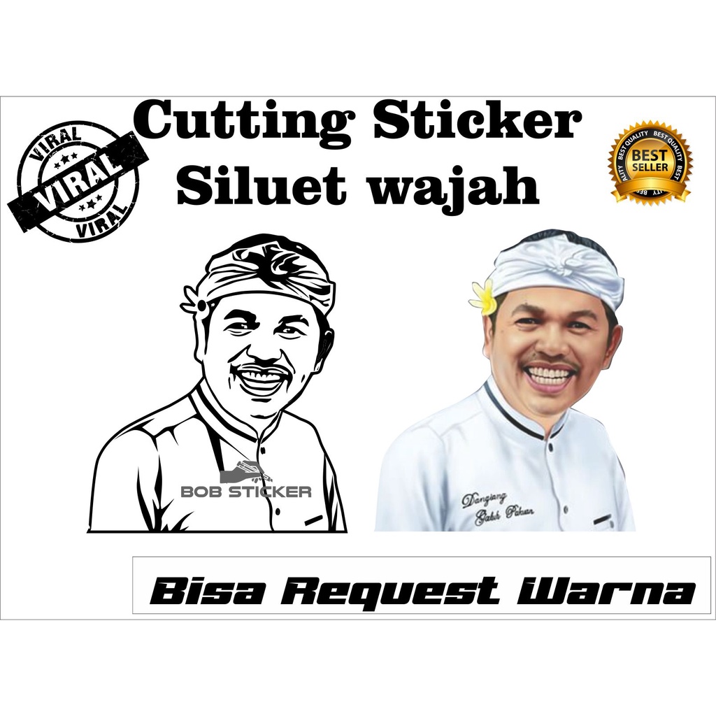 Jual Cutting sticker Siluet wajah kang dedi Mulyadi , stiker dedi ...