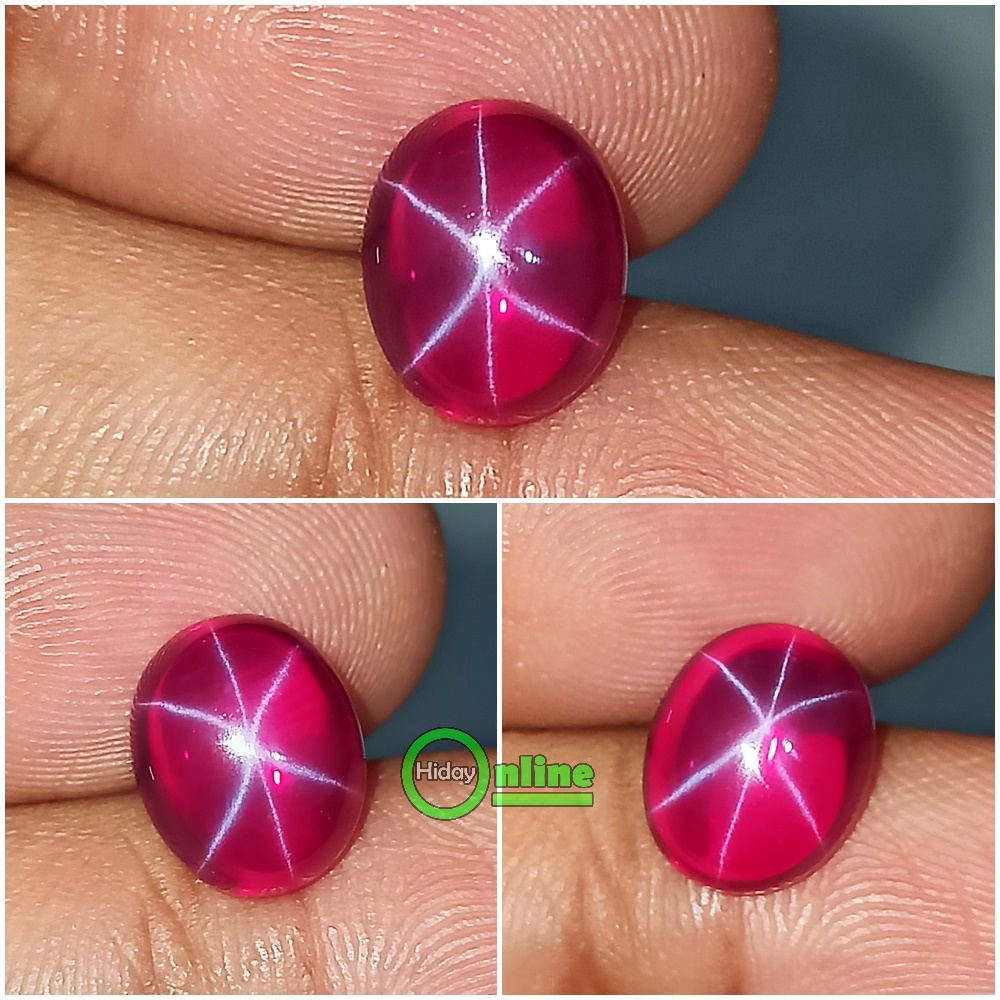 Jual BATU PERMATA RED AMERICAN STAR 6 BANGKOK NAIK 9 MOHS | Shopee ...