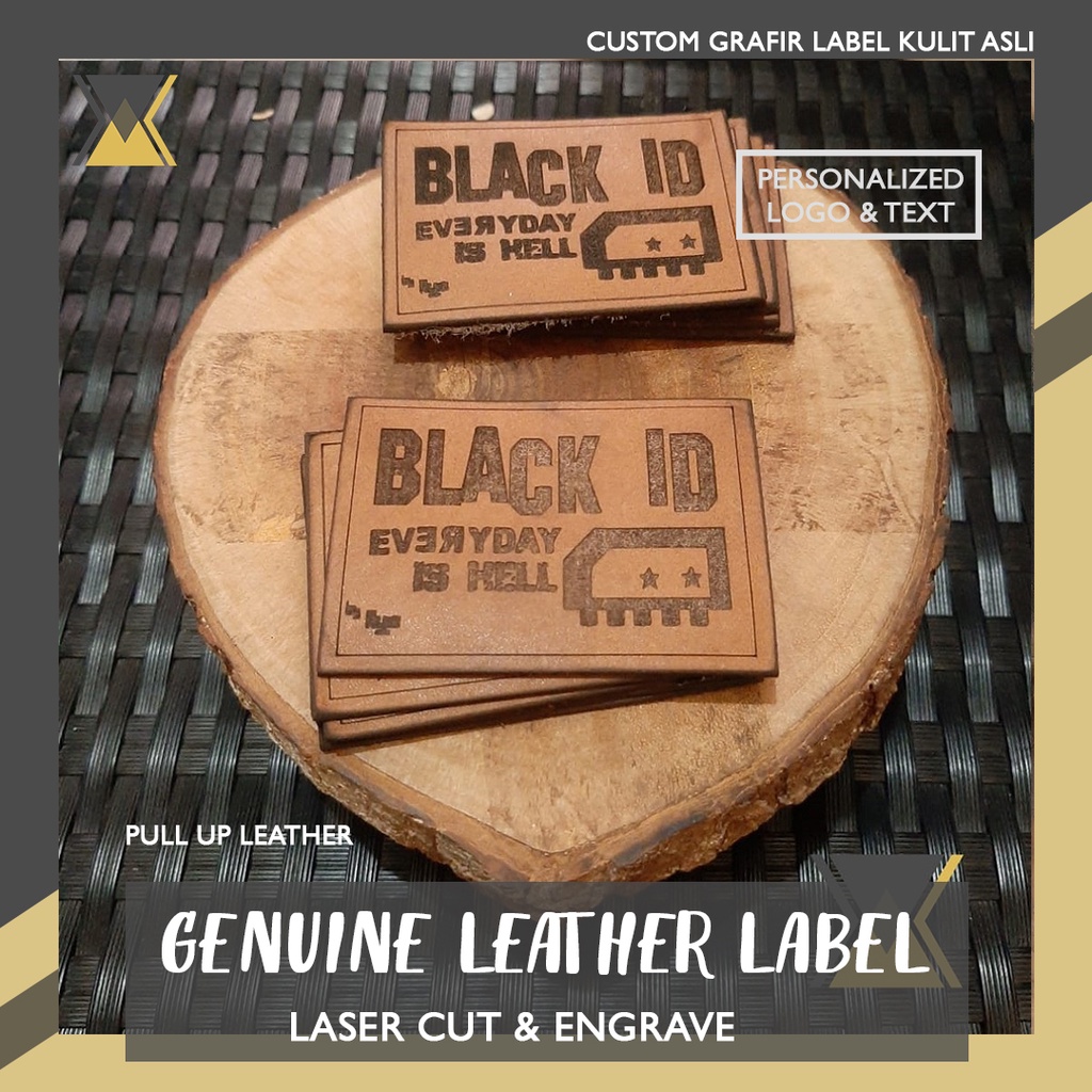 Jual Custom Grafir Laser Logo / Label Kulit Asli Bisa Satuan | Shopee ...