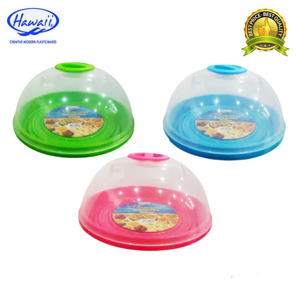 Jual Tempat Bolu / Tempat Kue / Tempat Roti + Tutup Bening Hawaii 5539 ...