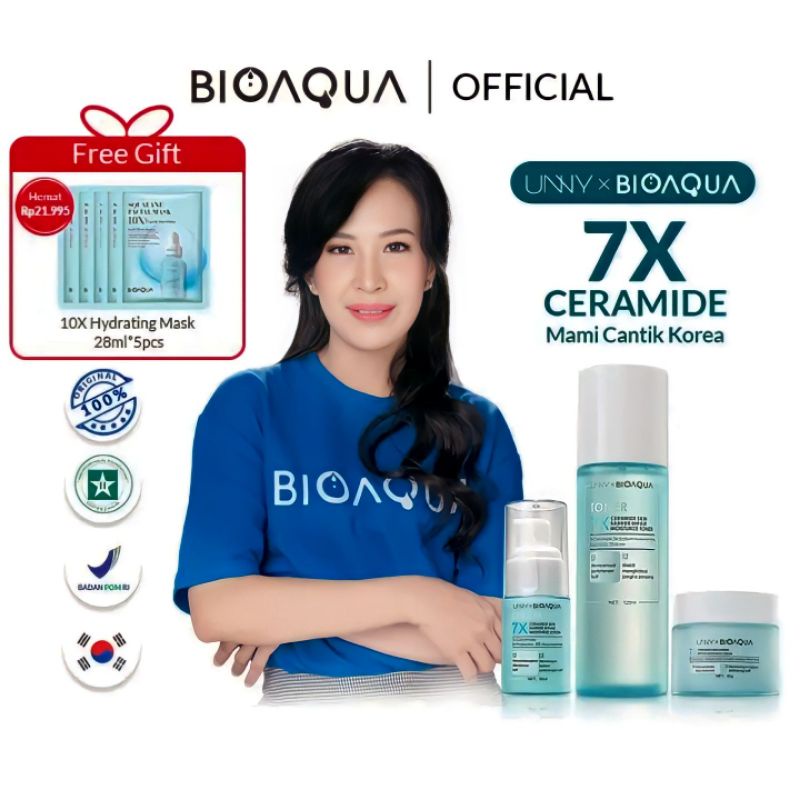 Jual PAKET LENGKAP BIOAQUA 7X CERAMIDE SKIN BARRIER UNNY X BIOAQUA ...