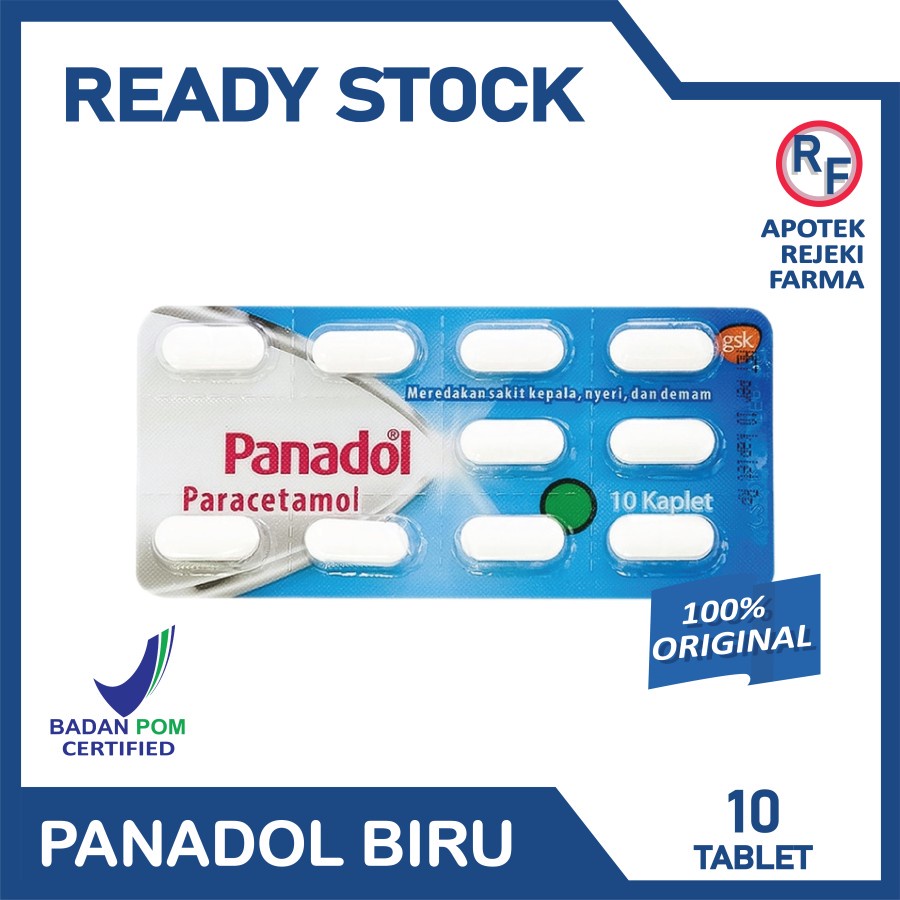 Jual PANADOL BIRU Paracetamol - 1 Strip isi 10 Tablet tab kaplet ...