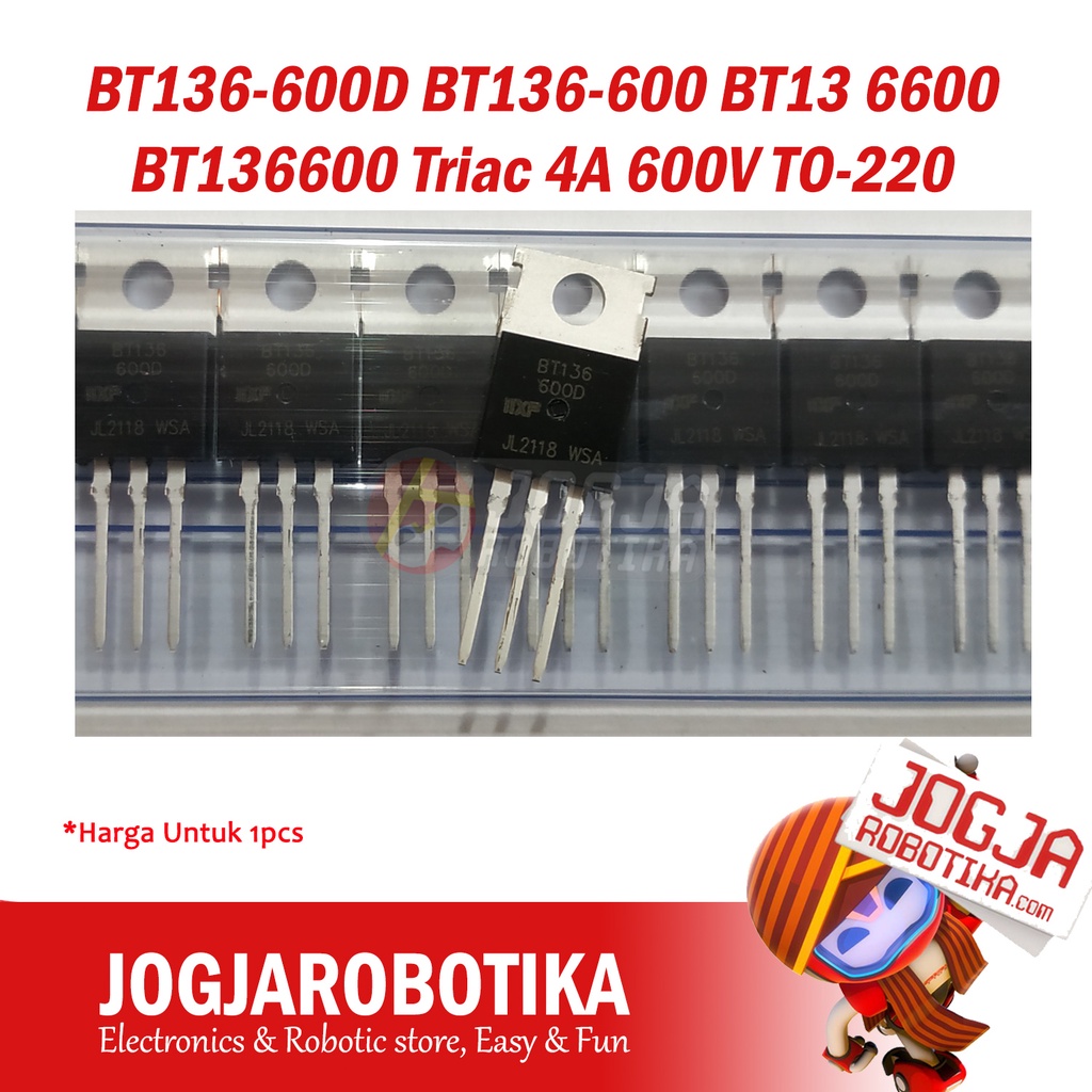 Jual BT136-600D BT136-600 BT13 6600 BT136600 Triac 4A 600V TO-220 BT136-600E | Shopee Indonesia