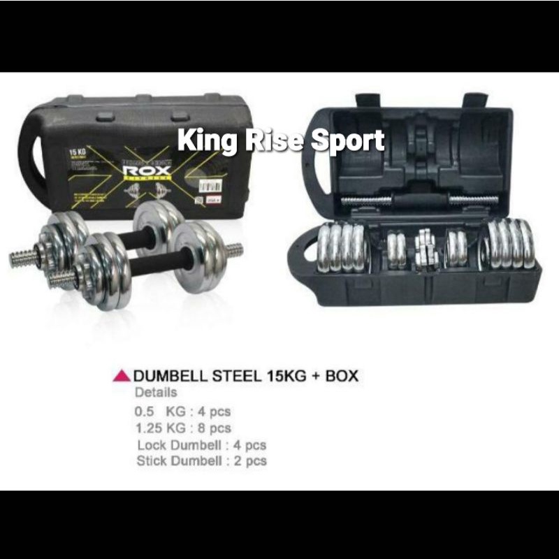 Jual Dumble Set Chrome Rox 15 Kg | Shopee Indonesia