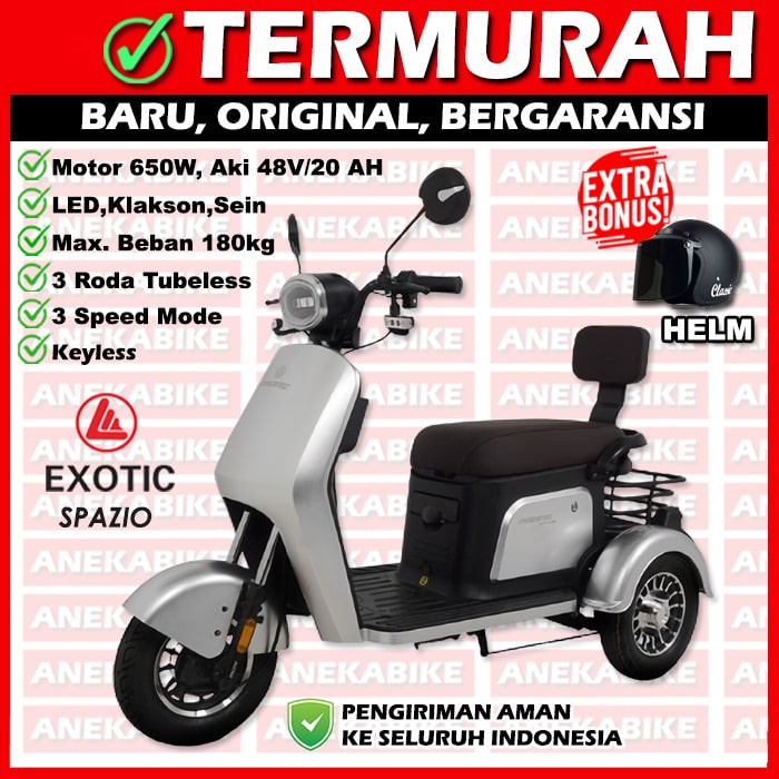 Jual Sepeda Listrik Electric Bike 3 Roda PACIFIC Spazio 650W Garansi ...