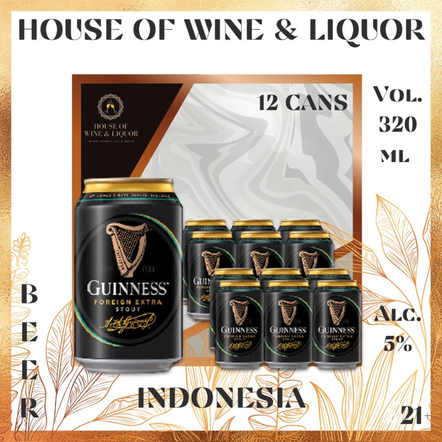 Jual Bir Hitam Guinness Can 320 ML ( Isi 12 CAN ) | Shopee Indonesia