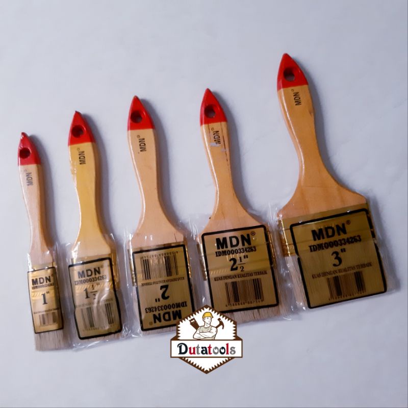 Jual Kuas cat vernis MDN/kuas kayu/kuas gagang kayu/paint brush | Shopee Indonesia