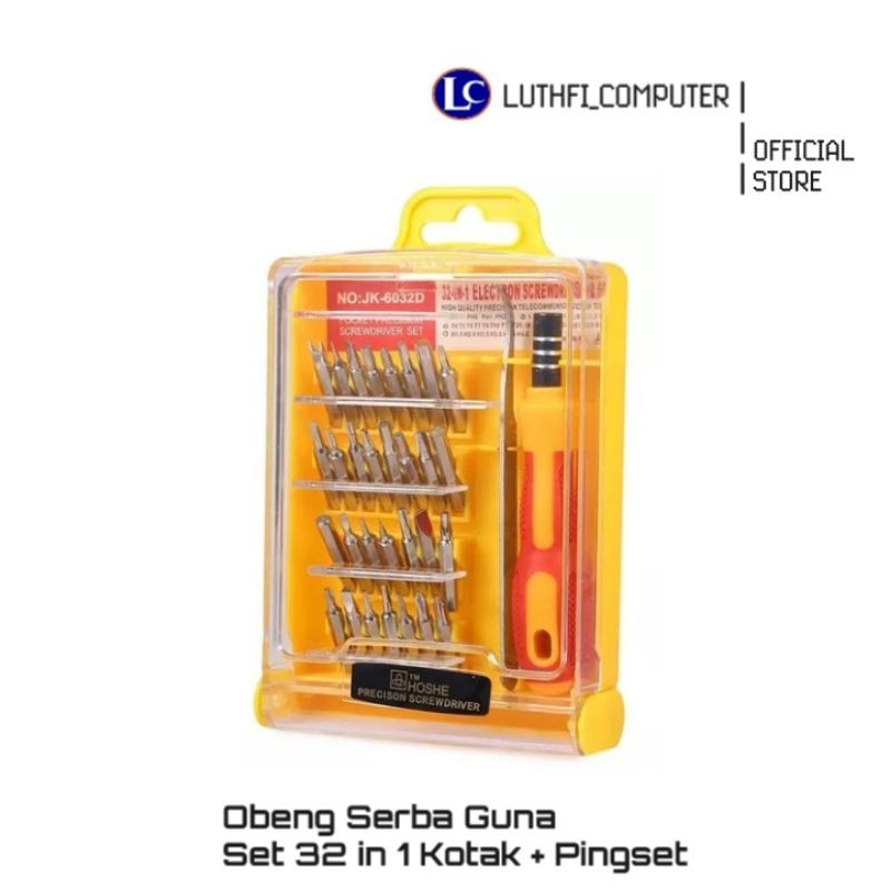 Jual OBENG SERBA GUNA SET 32 IN 1 KOTAK+ PINSET | Shopee Indonesia