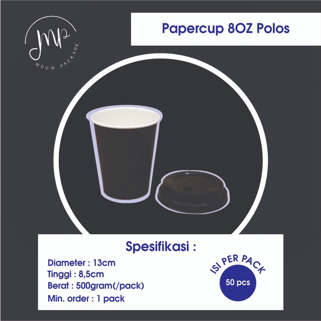 Jual PAPER COFFEE CUP 8oz POLOS / GELAS KOPI / TEMPAT MINUMAN | Shopee ...